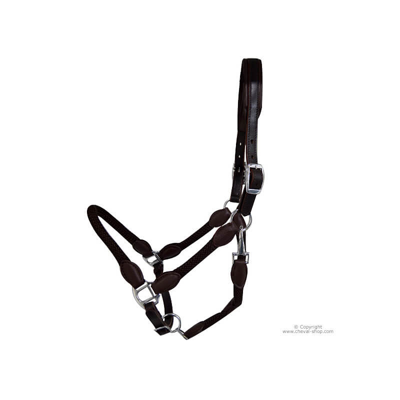 Licol cuir et corde Time Rider | Matériel équitation cheval